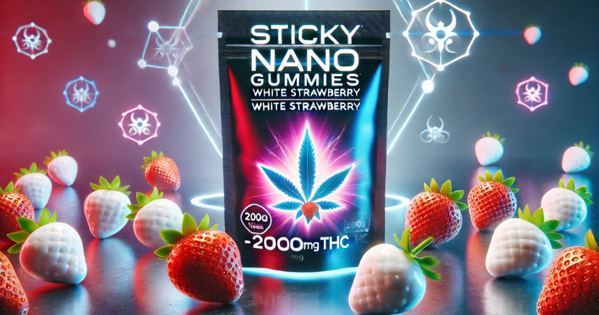 Sticky Nano Gummies – White Strawberry: Fast-Acting Edibles for Relief